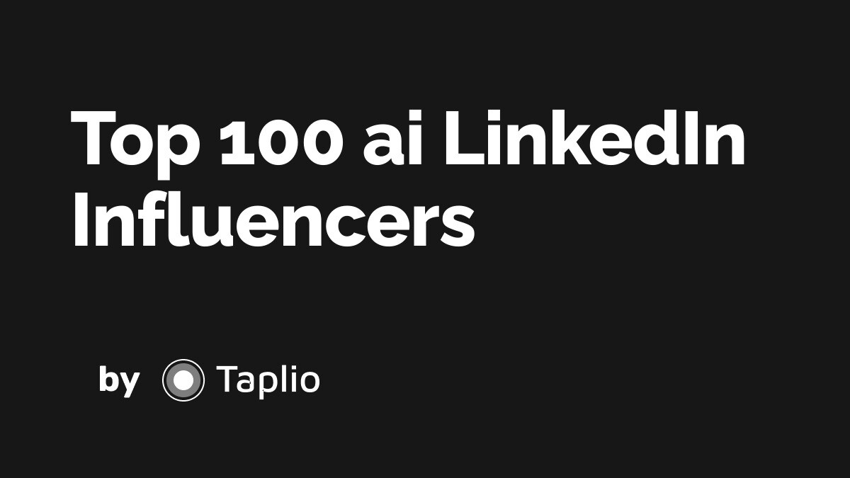 The 100 Best Linkedin Influencers about ai